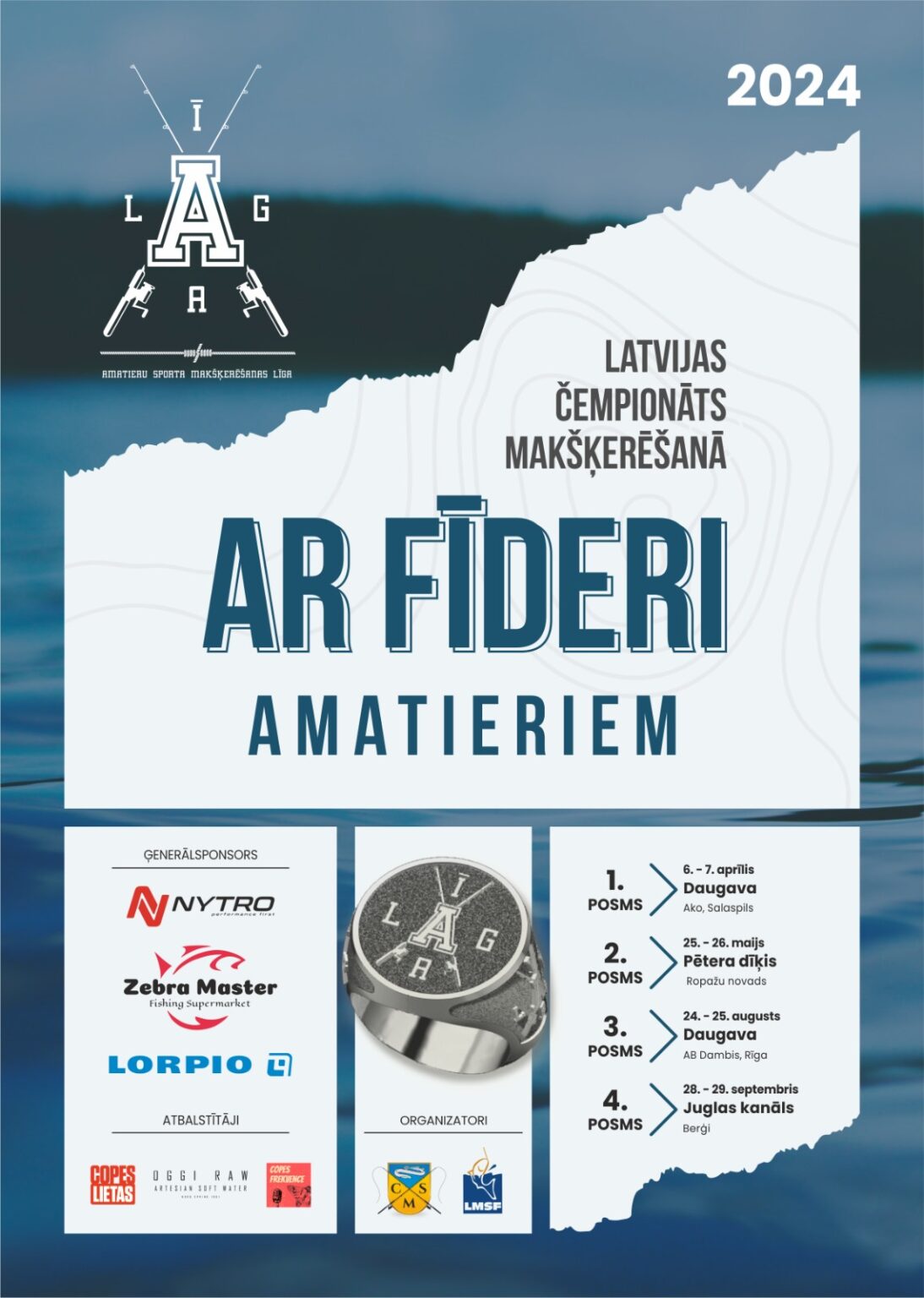 A LĪGA, 1. posms Latvijas čempionāts makšķerēšanā ar fīderi amatieriem ...